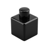 China 8ml Black Square Car Perfume Bottle with Wooden Lid for sale