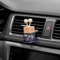 China 6ml Square Glass Car Perfume Bottle with Vent Clip for sale