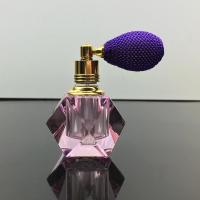 China Vintage Crystal Perfume Bottle with Mini Bulb Spray Laser Engraved for Holiday Decoration for sale