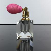 China Vintage Crystal Perfume Bottle with Mini Bulb Spray Laser Engraved for Holiday Decoration for sale