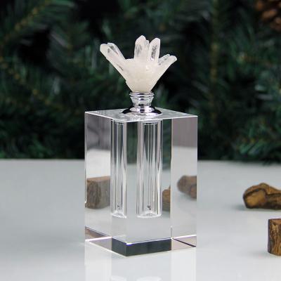 China 12ml Luxury Natural Agate Stone Crystal Druse Empty Crystal Perfume Oil Bottle for sale