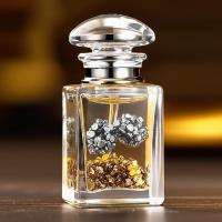 China 60*82mm Laser Engraved Crystal Perfume Bottle with Agata Stone Lids for Essential Oils and Attar for sale
