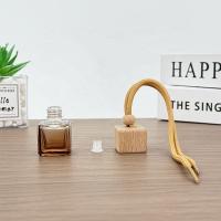 China 8ml Square Colored Bottle Car Perfume Brands Car Air Freshener With Screw Wood Lid for sale