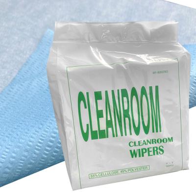 China High Absorbency Cleanroom Wiper 300pcs/Bag 45% Polyester 55% Wood Pulp for sale