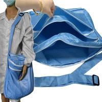 China 3 Zippers Antistatic Cleanroom Bag With Shoulder Strap for sale