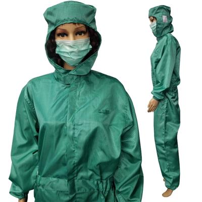 China 5mm Gird Washable ESD Anti-Static Bunny Suit For Cleanroom Workwear for sale