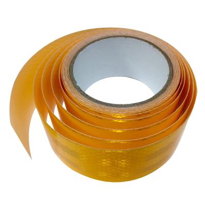 China Truck Highway Ultra Strong Yellow Reflective Caution Tape PMMA/PC/PET for sale