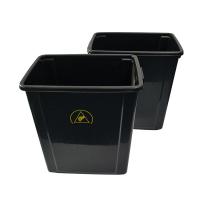 China Black Plastic Antistatic Electrostatic Cleanroom Tool Box Trash Can / ESD Waste Bin for sale