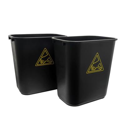 China PP Plastic Black Antistatic ESD SMT Electrostatic Cleanroom Tool Box ESD Waste Bin for sale