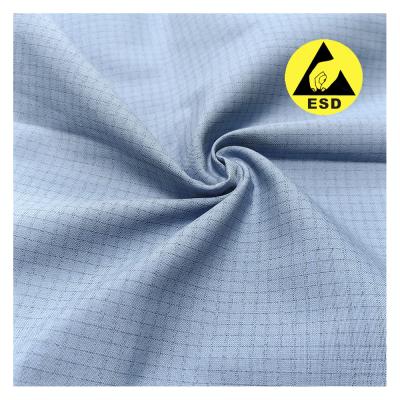 China ESD Anti Static TC Plain Fabric With Double Plaid 4mm For Working Clothes for sale