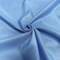 China 75-80gsm 6mm Diamond Blue Knitted ESD Antistatic Fabric For Cleanroom Coat for sale