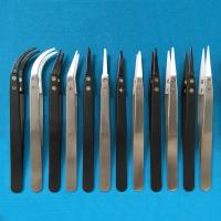 China ESD Antistatic Stainless Steel Handle Ceramic Tweezers High Temperature Resistant Interchangeable Head for sale