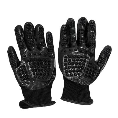 China Nitrile Pet Grooming Gloves Massage Cleaning Combing Hair Remover for sale