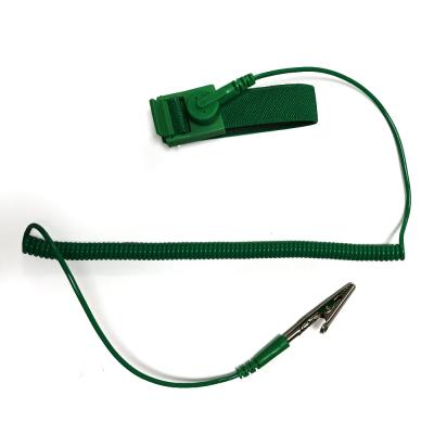 China Lab ESD Area Workshop Use Wristband Green Antistatic PU Wrist Strap 1.8M for sale