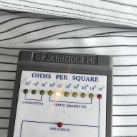 China White 6MM Stripe 240gsm Polyester Knitted ESD Anti-Static Rib Fabric for sale