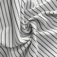China White 6MM Stripe 240gsm Polyester Knitted ESD Anti-Static Rib Fabric for sale
