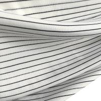 China White 6MM Stripe 240gsm Polyester Knitted ESD Anti-Static Rib Fabric for sale