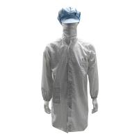 China 98% Polyester+2% Carbon Fiber 5mm Grid ESD Antistatic Safety Coat Breathable Mesh Back For Cleanroom for sale