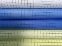 China Clean Room ESD Fabric Woven Polyester Fabrics 5mm Grid White Blue Yellow Color for sale