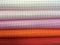 China Clean Room ESD Fabric Woven Polyester Fabrics 5mm Grid White Blue Yellow Color for sale