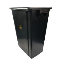 China Black Plastic Recycled ESD Waste Bin Antistatic Trash Can for Cleanroom Use for sale
