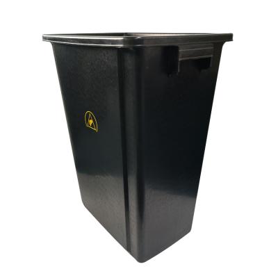 China Black Plastic Recycled ESD Waste Bin Antistatic Trash Can for Cleanroom Use for sale