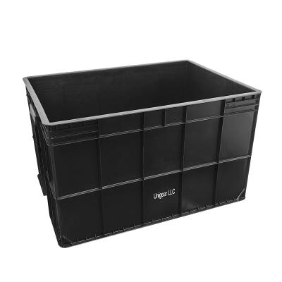China 800*400*230mm Conductive Turnover Box Plastic ESD Electronic Parts Box Black Anti-Static Box for sale