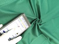 China Dark Green 135 GSM Anti Static Fabric ESD Knitted Polyester 6mm Diamond Pattern for sale