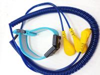 China ESD Dual Wire Electrostatic Discharge Band Adjustable PU Cord 4mm Snap for sale