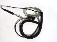 China Metal Stainless Steel ESD Wrist Strap Black Static Dissipative 1.8m 2.4m 3.6m Cord Length for sale