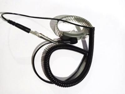 China Metal Stainless Steel ESD Wrist Strap Black Static Dissipative 1.8m 2.4m 3.6m Cord Length for sale