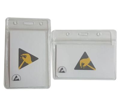 China Cleanroom EPA ESD Office Supplies ESD Soft Rigid Hanging Badge Holder And Clip for sale