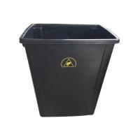 China Lids Style Permanent ESD Trash Cans / Waste Basket Color Black w/ESD Symbol for sale
