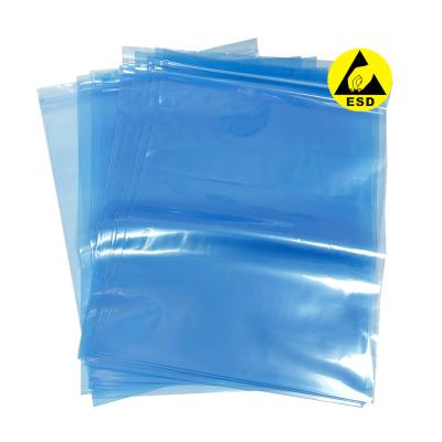 China 0.75mm*300*400mm Blue Antistatic Shielding Bags ESD Zip Lock Bag for Cleanroom for sale