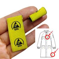 China ESD Antistatic EPA Warning Sign Embroidery Cloth Sticking Cleanroom Clothing Label Accessories for sale