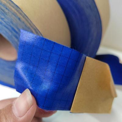 China ESD Anti Static Self Adhesive Polyester Grid Fabric Roller Tape for sale