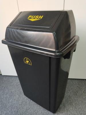 China 60L Cleanroom Plastic Large Capacity DES Garbage Bin With Lid 440*310*755MM for sale