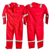 China High Visibility Reflective Safety Clothes- 100% Cotton Red Coveralls for sale