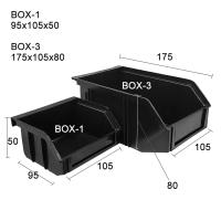 China Anti Static Black Plastic Slanted Mouth Component Box for sale