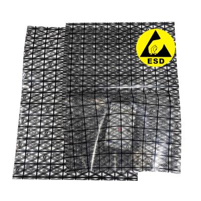 China Anti Static Motherboard Graphics Card Bag Grid Static Flat Mouth PE Bag for sale