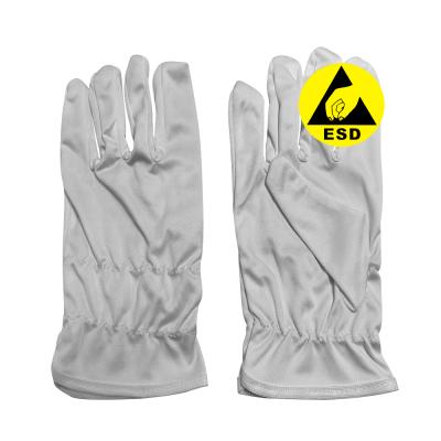 China Cleanroom Safety ESD Antistatic Gloves Ultra Fine Dust Free S / M / L / XL for sale