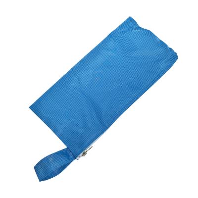 China Blue ESD Anti Static Tool Bag Zipper Handheld Tool Pouch for sale