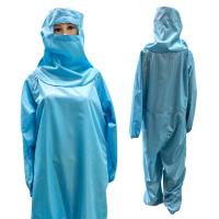 China ESD Anti Static Full Body Suit Coverall With Hood And Mask Blue for sale