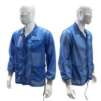 China Anti Static ESD Cleanroom Jacket With Diamond Grid Fabric for sale
