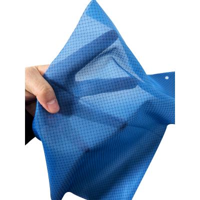 China Blue ESD Lightweight Diamond Lattice Fabric 94% Polyester + 6% Carbon Fiber for sale