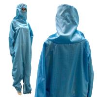 China Anti Static 5mm Grid 98% Polyester + 2% Carbon Fiber Full Body Suit With Hood And Mask for sale