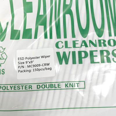 China ESD Antistatic Polyester Cleanroom Wiper 99% Polyester+1% Carbon Fiber for sale