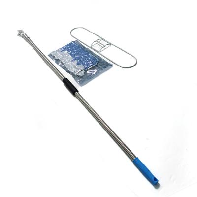 China 100% 210gsm Microfiber Cleanroom Mop With 120cm Stainless Steel Handle for sale