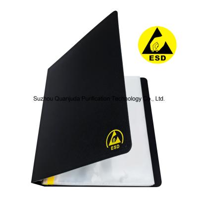 China Anti Static ESD File Folder 4 Hole Clamp ESD Documents Holder 50 A4 Inner Page for sale