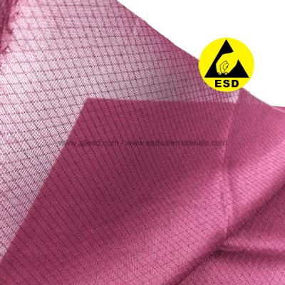 China Red Diamond Pattern ESD Lab Coat Esd Smock For Cleanroom for sale